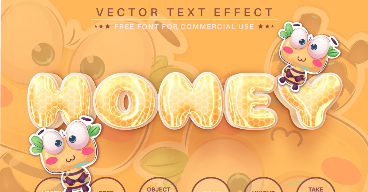 Miel 3D - Effet de texte modifiable, style de police, illustration ...