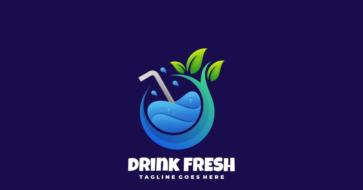 Drink Fresh Gradient Logo #201707 - TemplateMonster
