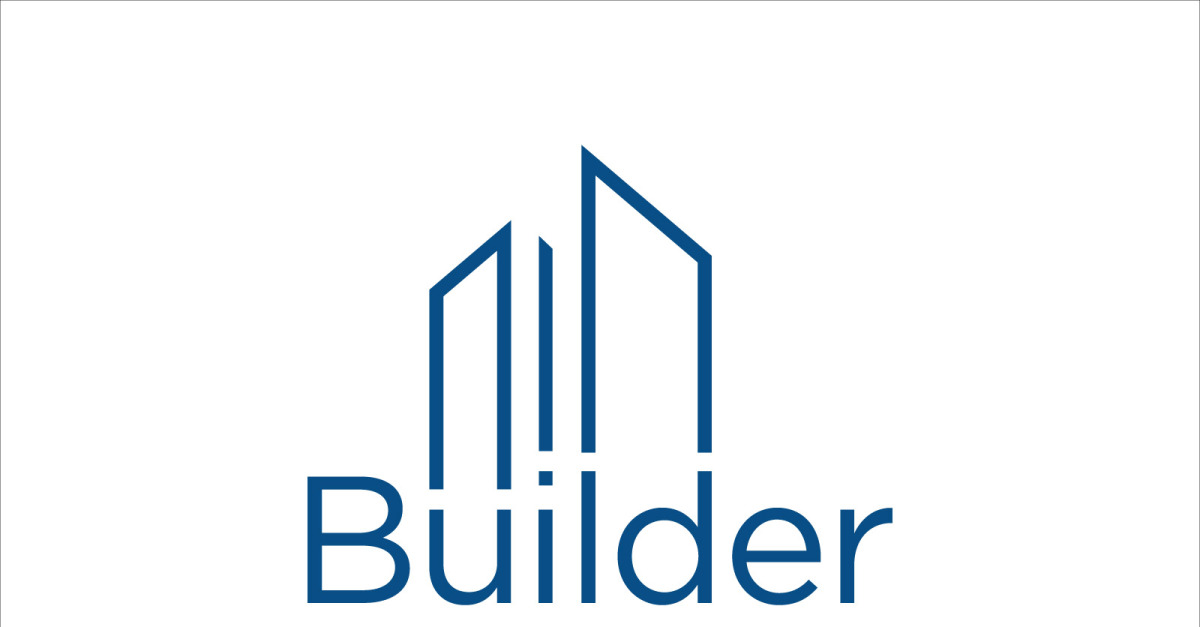 Simple building line art vector template - TemplateMonster
