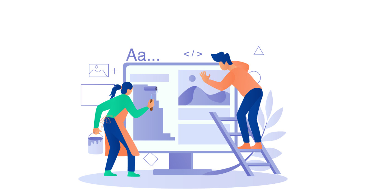 Designer Creating Design Layout Together Illustration Concept