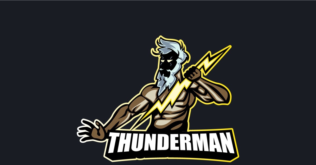 Thunder Man Mascot Logo Design Vector - TemplateMonster
