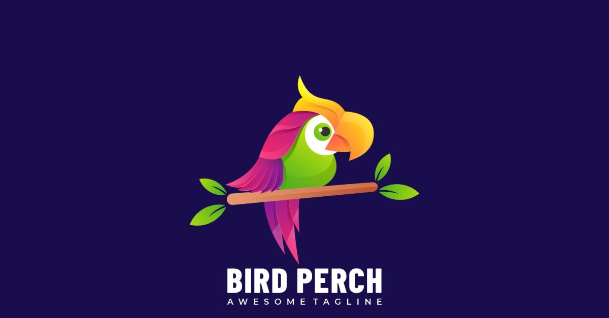 Bird Perch Gradient Colorful Logo #202542 - TemplateMonster