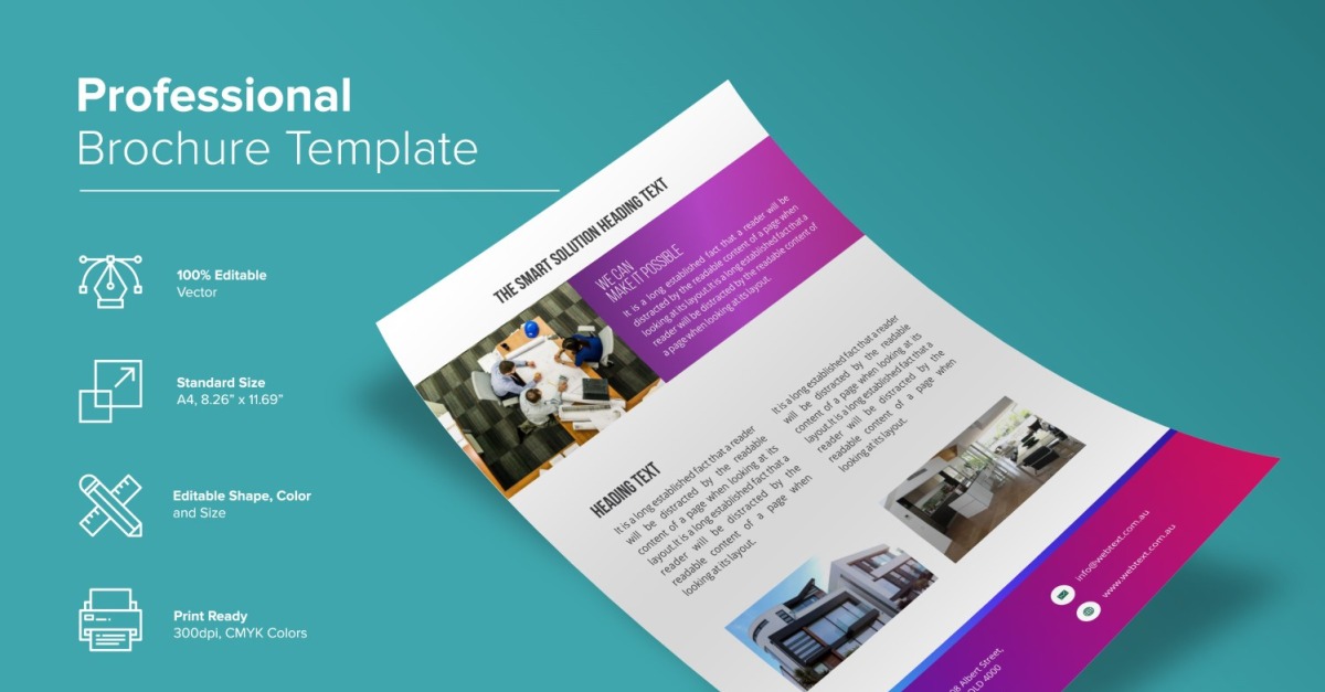 Business solution Brochure Template #202673 - TemplateMonster