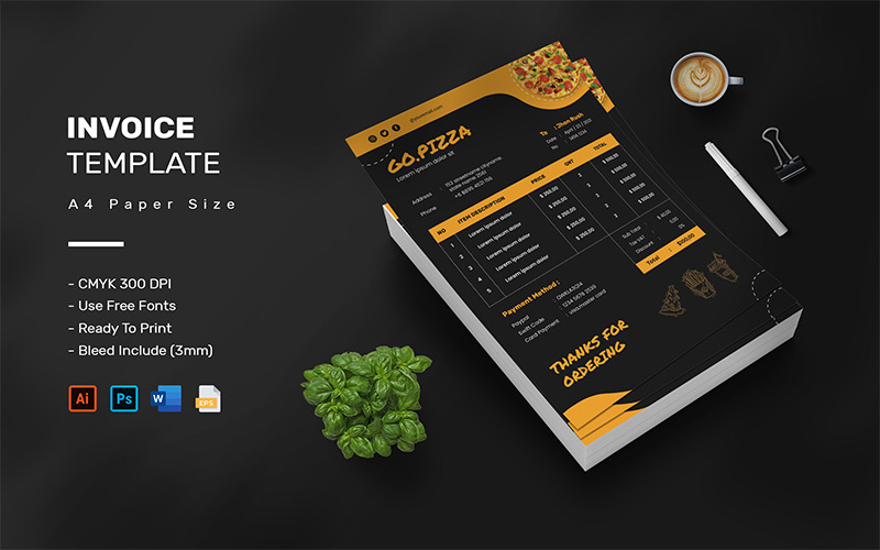 Go.Pizza - Invoice Template #203071 - TemplateMonster