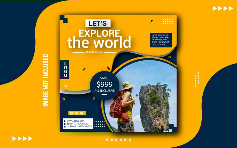 Explore the world social media Banner - TemplateMonster