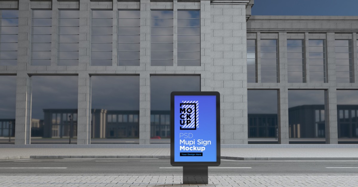 Mupi poll signage mockup template #203219 - TemplateMonster
