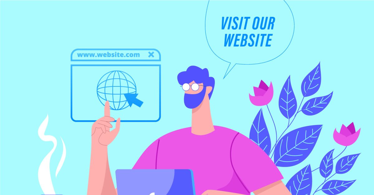 Visit Our Website Illustration Concept - TemplateMonster