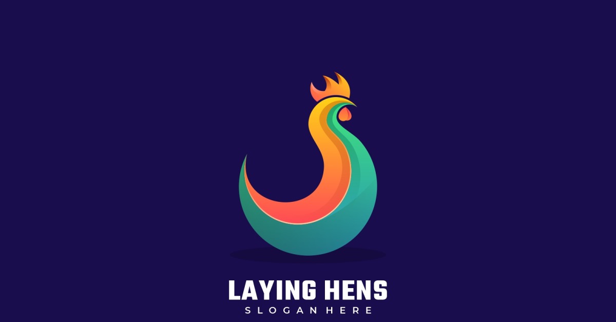 Laying Hens Gradient Logo Style #203302 - TemplateMonster
