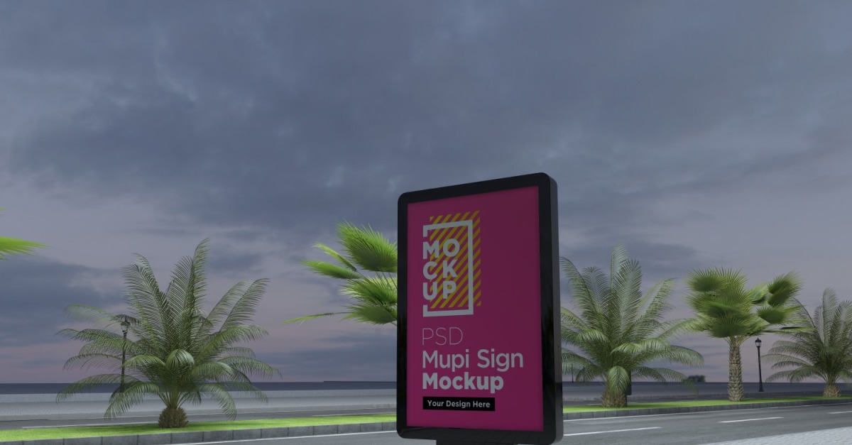 Mupi double sided signage mockup template design