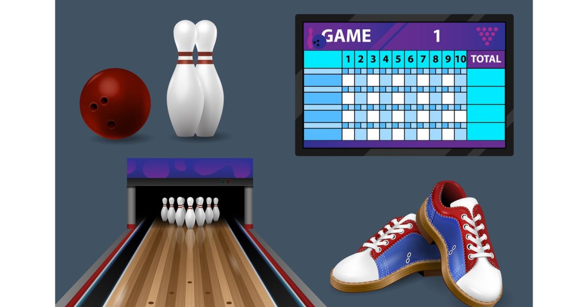 Realistic Bowling Set Vector Illustration Concept