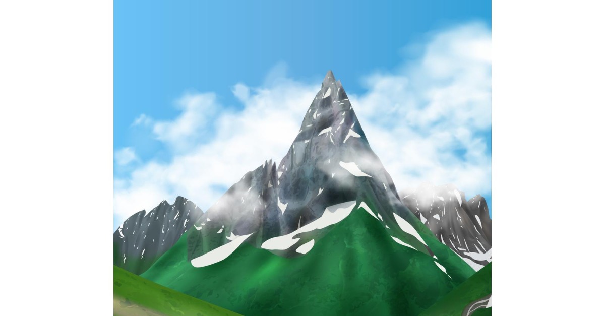 Realistic Mountains Landscape Vector Illustration Concept