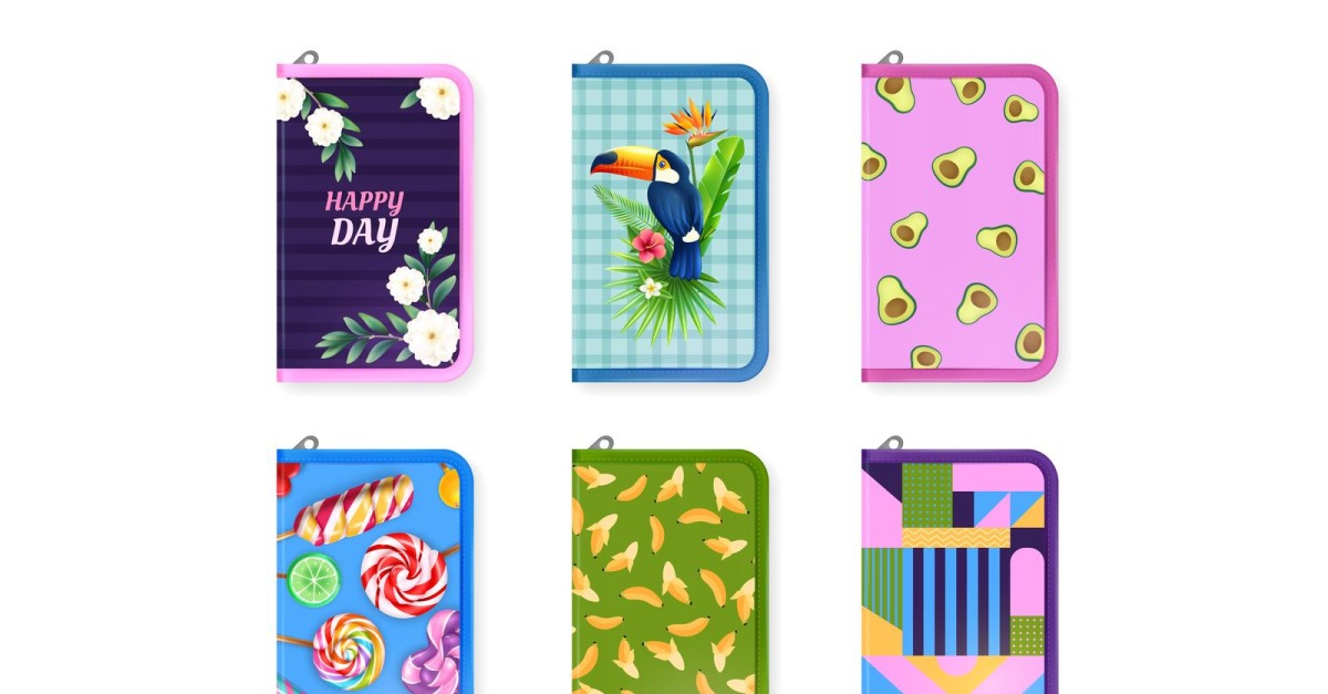 Realistic Pencil Case Vector Illustration Concept