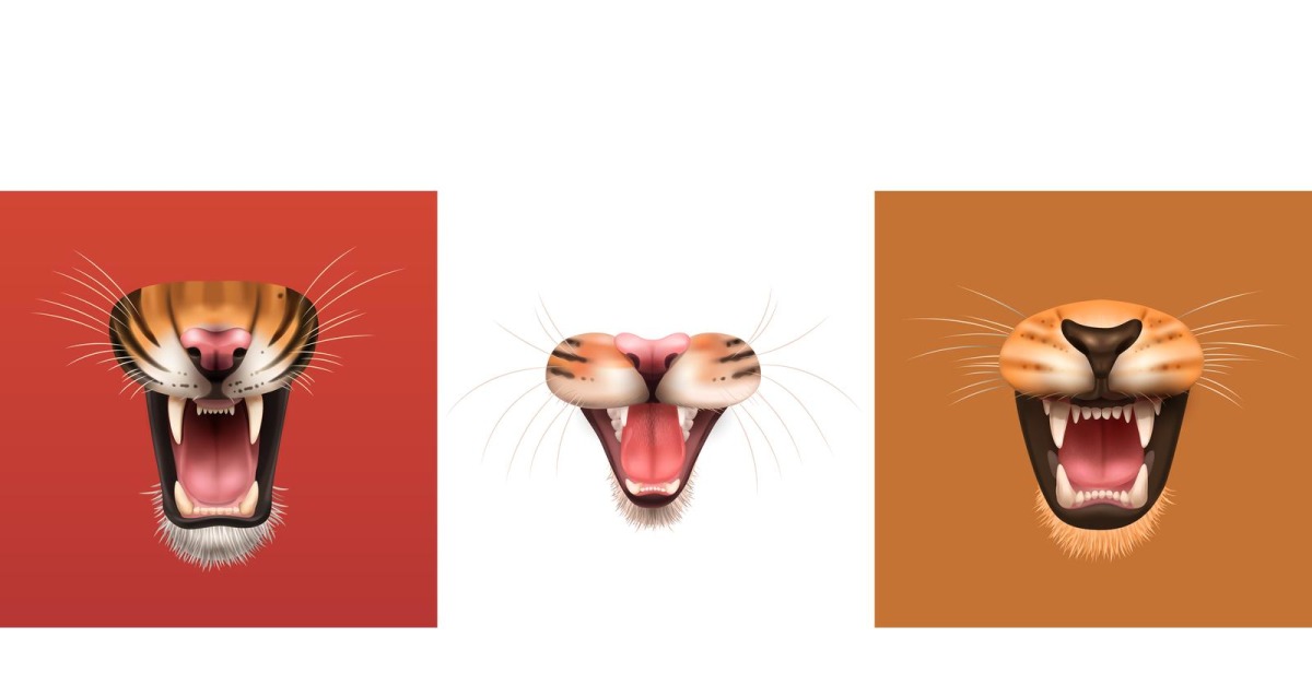 Realistic Animal Mouth Design Concept Vector Illustration Concept