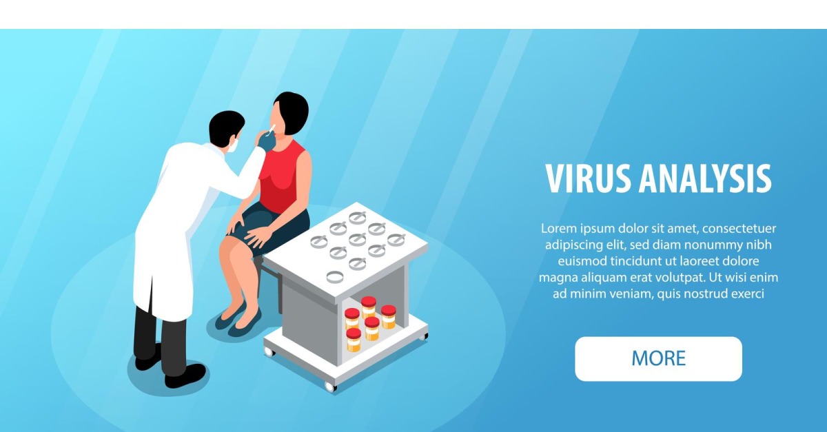 Isometric Laboratory Diagnostic Horizontal Banner Vector Illustration ...