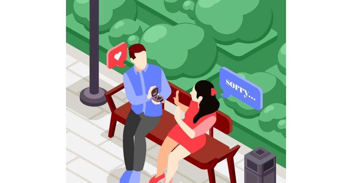 Friendzone Isometric Background 2 Vector Illustration Concept