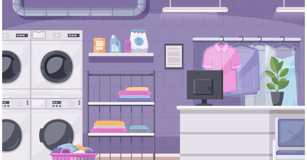 Laundry Cartoon Vector Illustration Concept - TemplateMonster