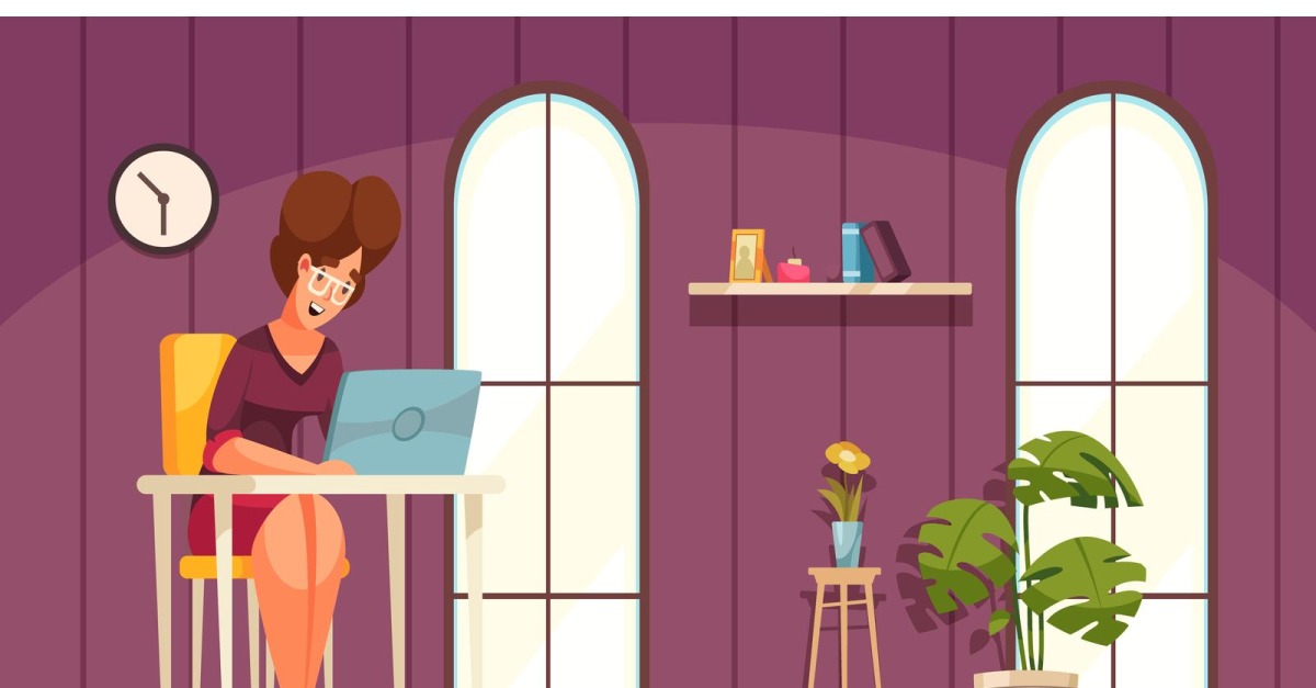 Daily Routine Woman Work Vector Illustration Concept