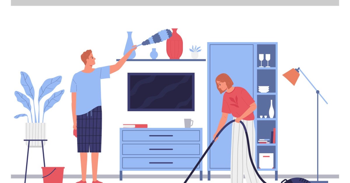 Cleaning Home Vector Illustration Concept - TemplateMonster