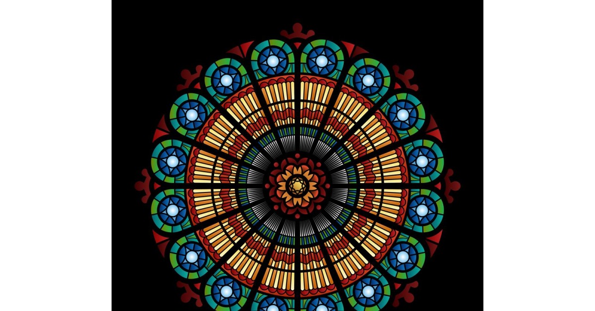 Cathedral Window Circle Vector Illustration Concept