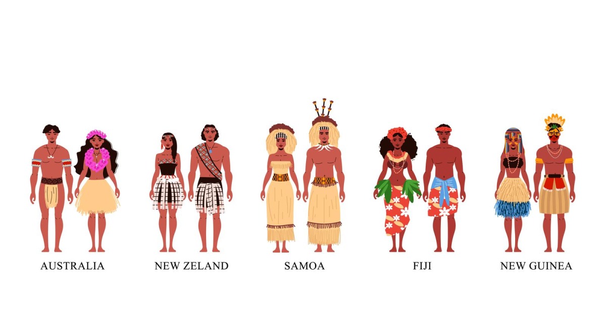 National Clothes Oceania Vector Illustration Concept
