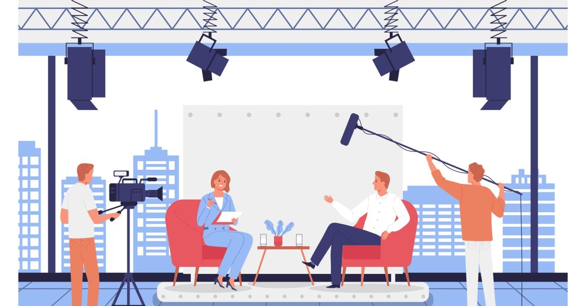 Mass Media Interview Vector Illustration Concept