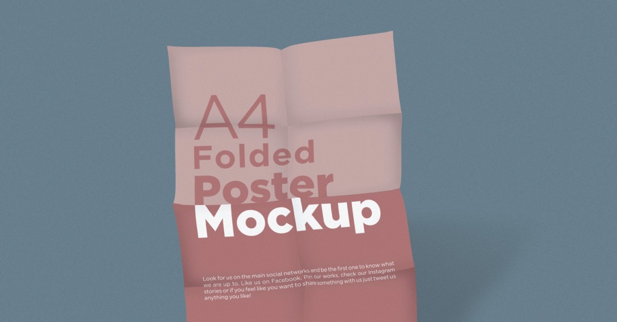 A4 Folded Paper Mockup Flyer Template - TemplateMonster