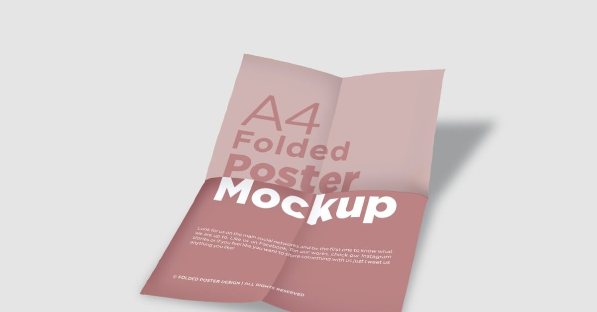 A4 Folded Paper Mockup Template #205080 - TemplateMonster
