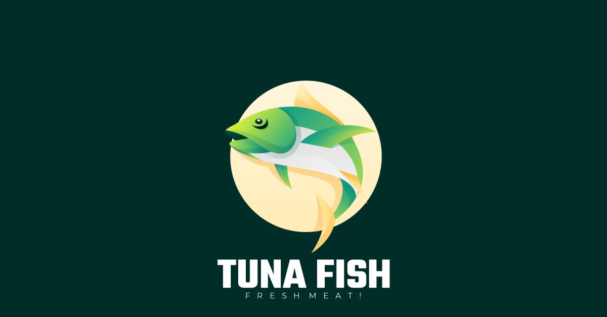 Tuna Fish Gradient Colorful Logo #205026 - TemplateMonster