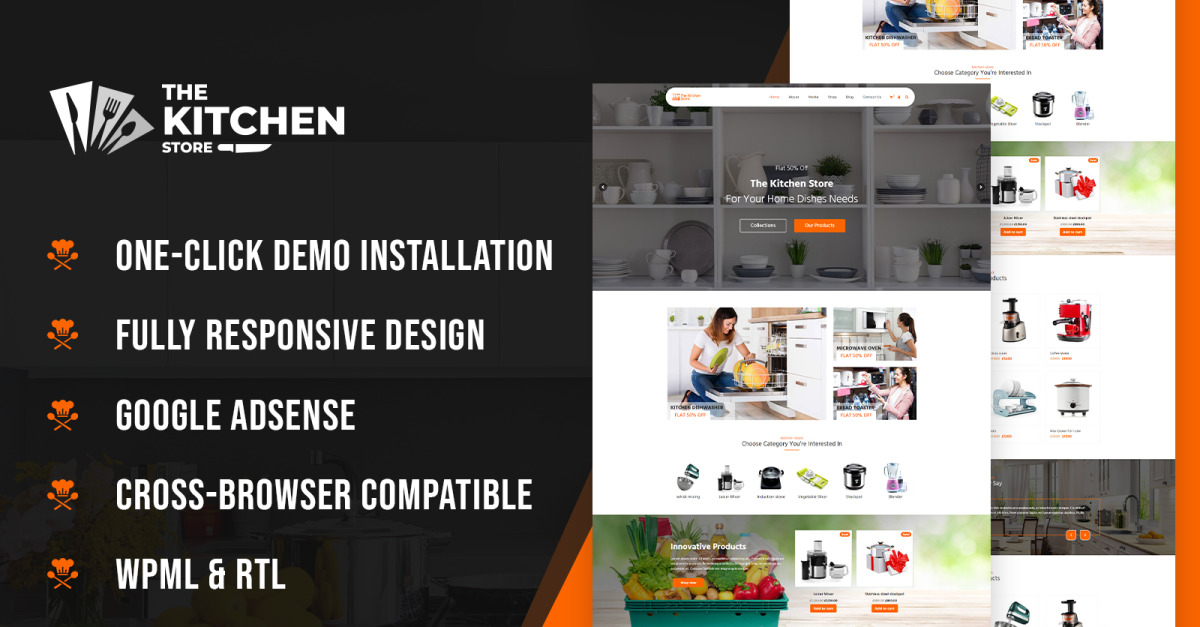 Tema WooCommerce de The Kitchen Store - TemplateMonster