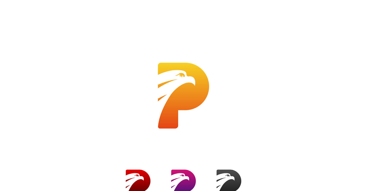 Letter P Eagle Head Logo Vector #205751 - TemplateMonster