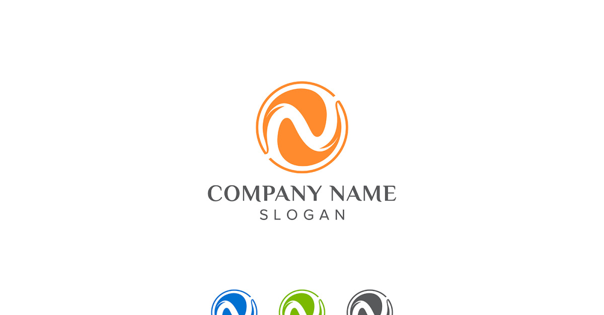 N Letter Round Logo Design Vector #205753 - TemplateMonster