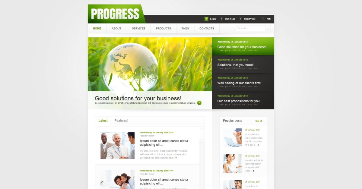 Free Business & Services WordPress Design for Online Promoting Campaigns