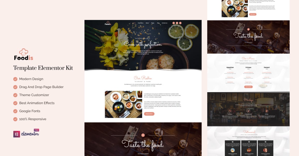 Foodis - Restaurant Ready to Use Elementor Kit