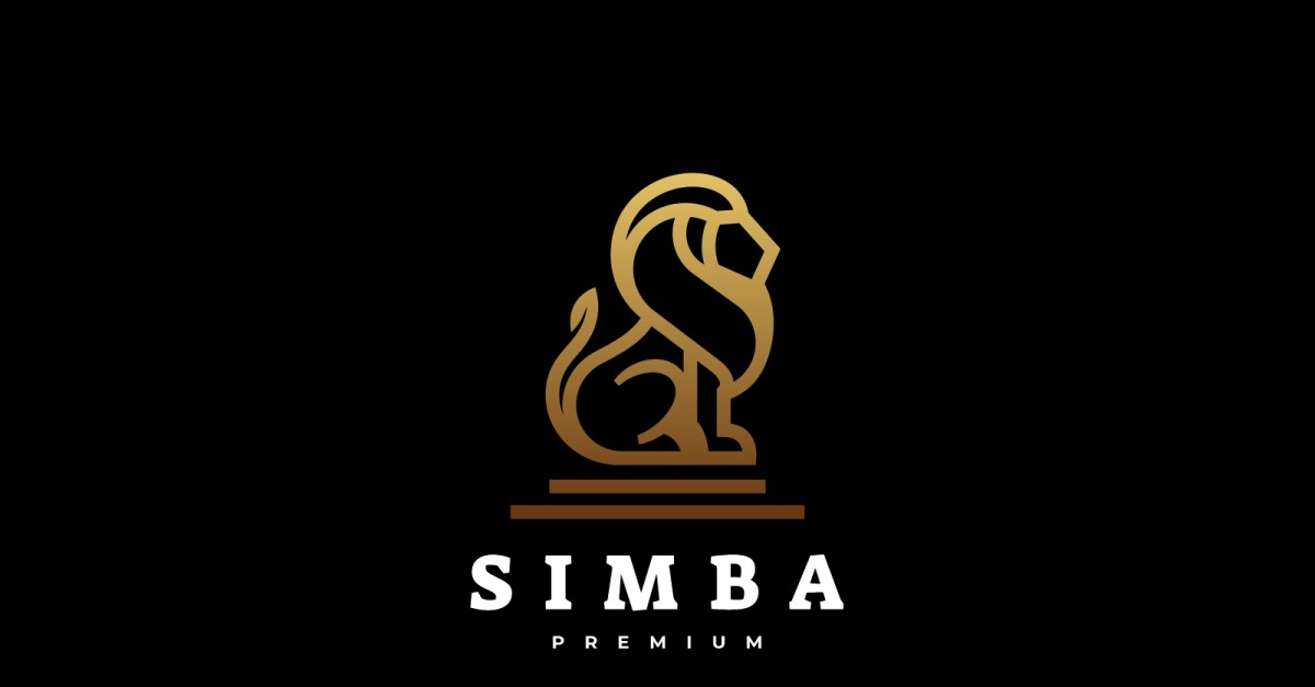 Estilo de logotipo de lujo Simba Line - TemplateMonster