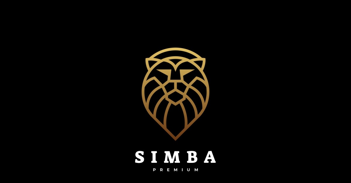 Plantilla de logotipo de lujo Simba Line - TemplateMonster