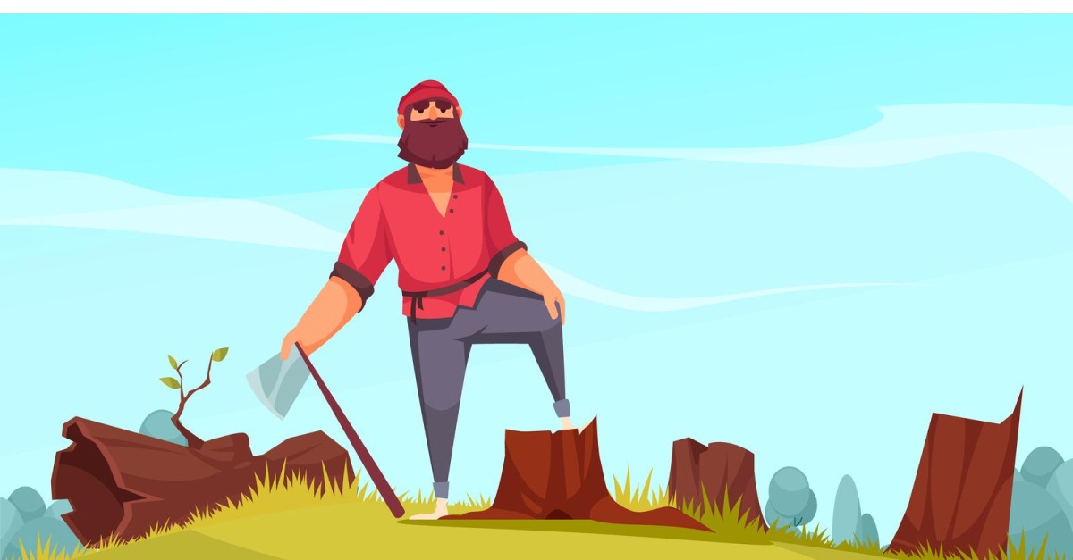Lumberjack Vector Illustration Concept - TemplateMonster