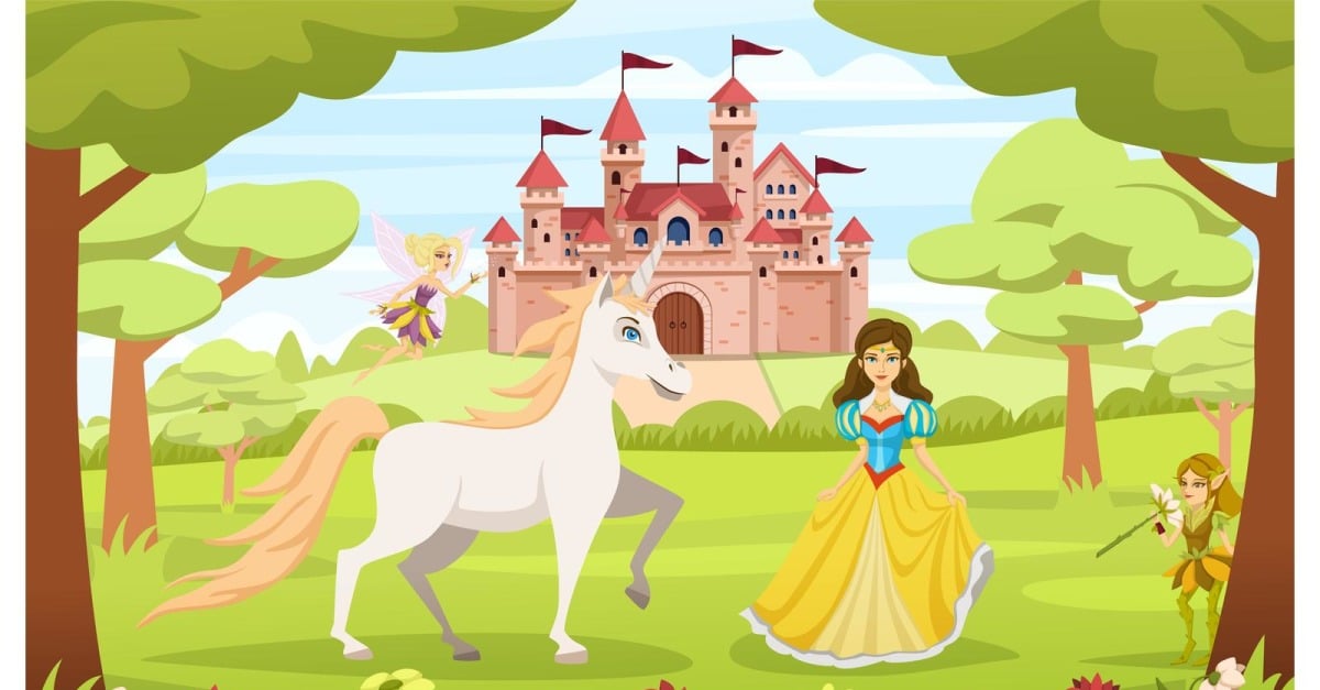 Fairy Tale Characters Cartoon 4 Vector Illustration Concept