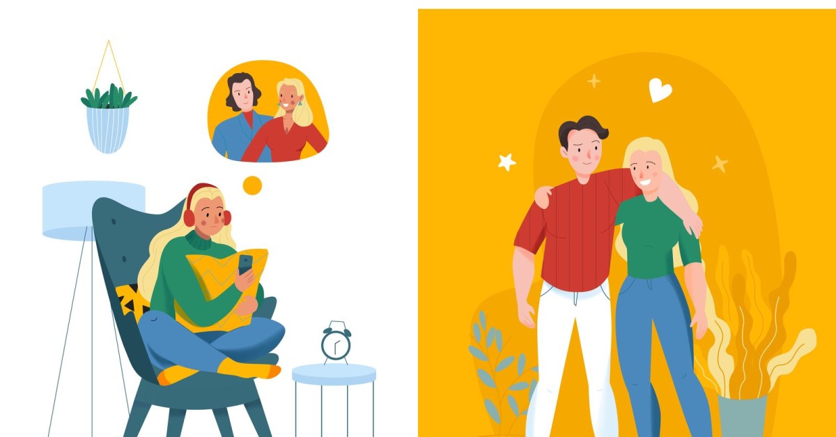 Lonely Together Vector Illustration Concept - TemplateMonster