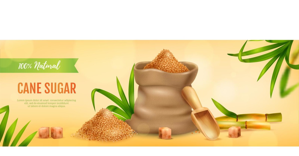 Realistic Sugar Cane Poster Ads Vector Illustration Concept