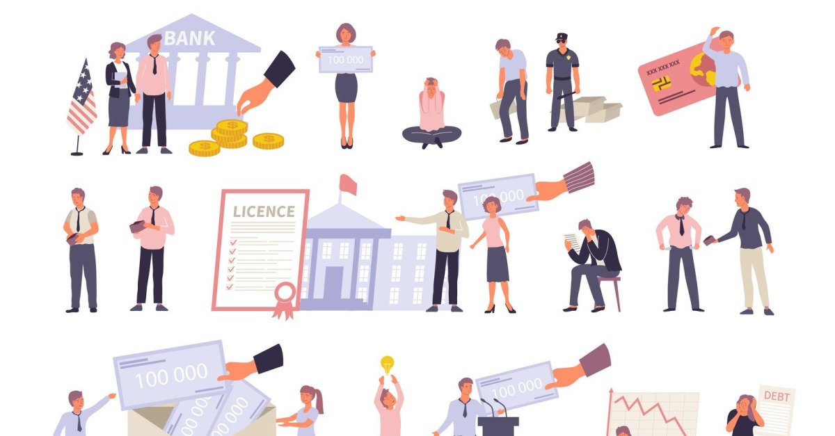 Government Support Business Flat Vector Illustration Concept