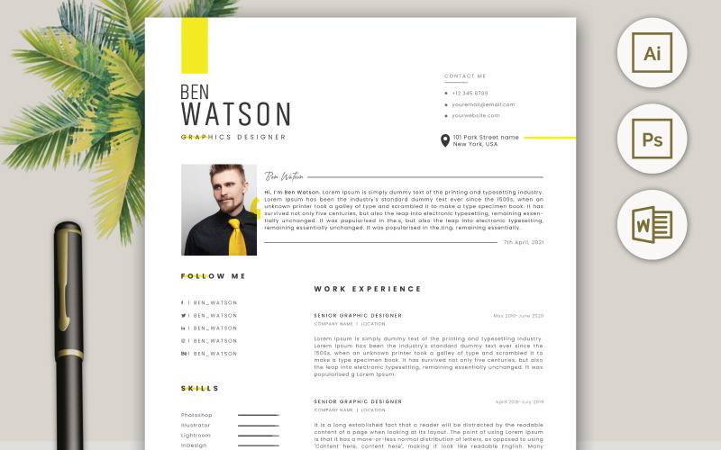 Professional Resume CV Template Design Vol 10