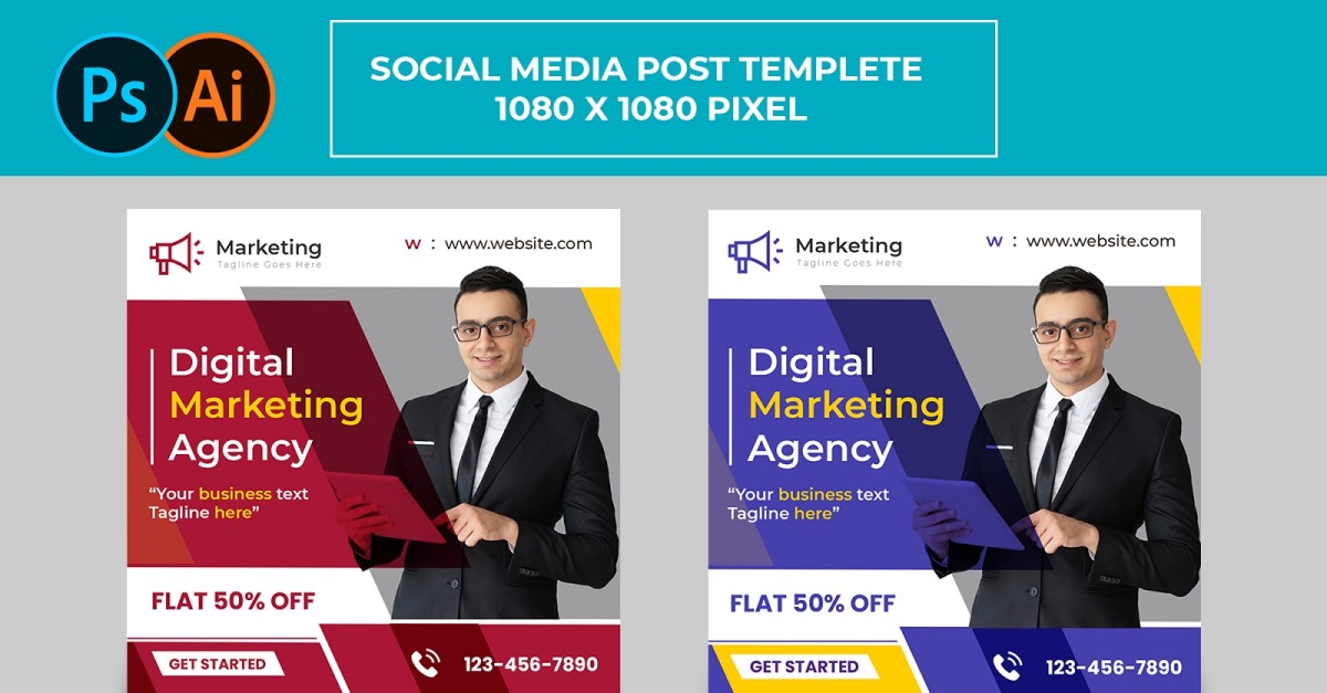 Social Media Marketing PSD Template #207173 - TemplateMonster