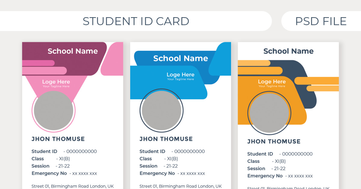 Student Id Card Template Design #207240 - TemplateMonster