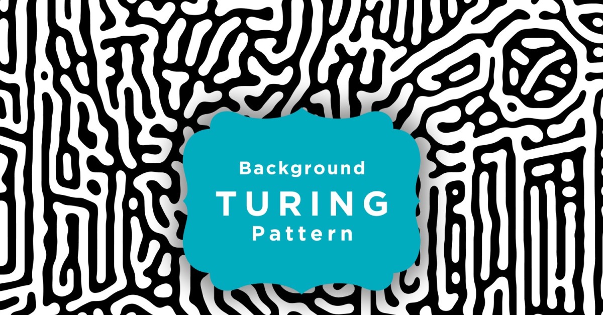 Turing Pattern Black And White Colors Design Background