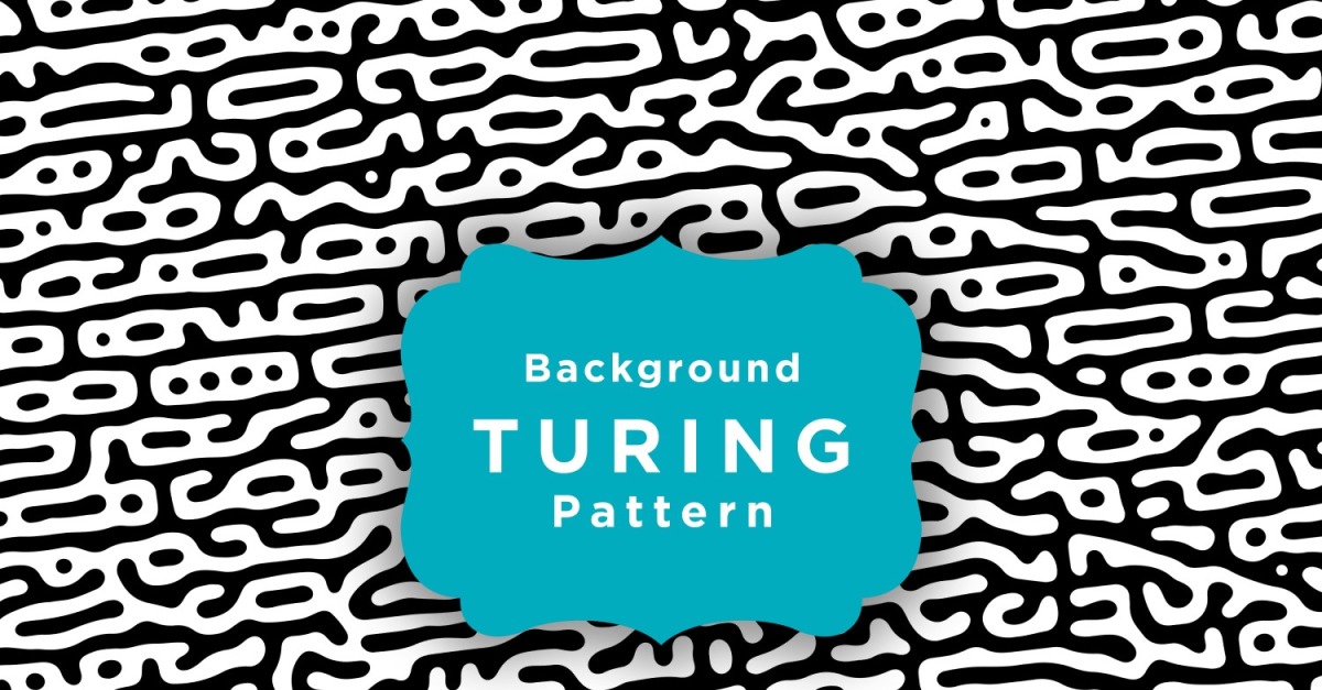 Turing Pattern Black And White Colors Design Background Template