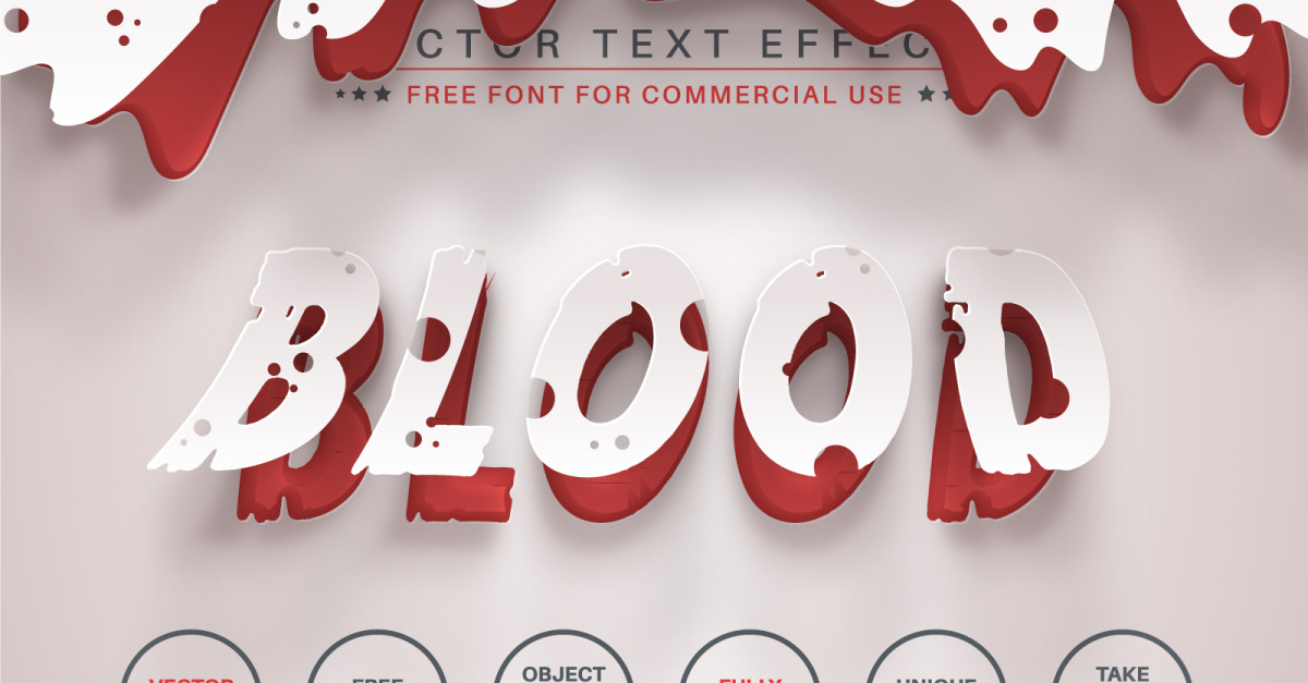Blood Slice - Efecto de texto editable, estilo de fuente, ilustración ...