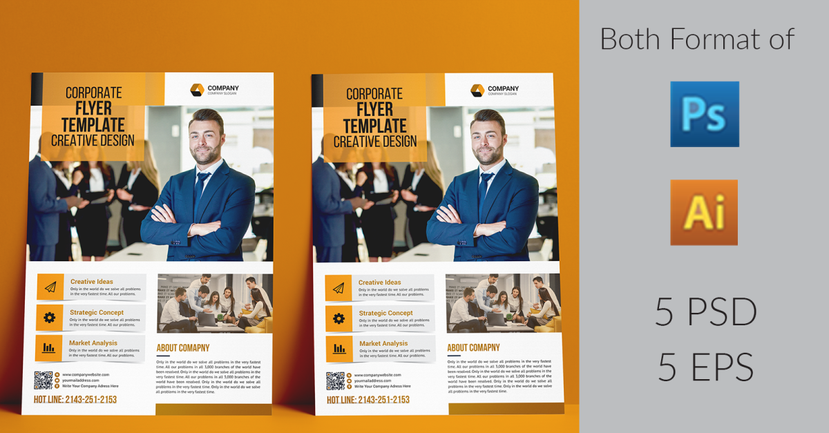 Business contacts Flyer Template #207694 - TemplateMonster