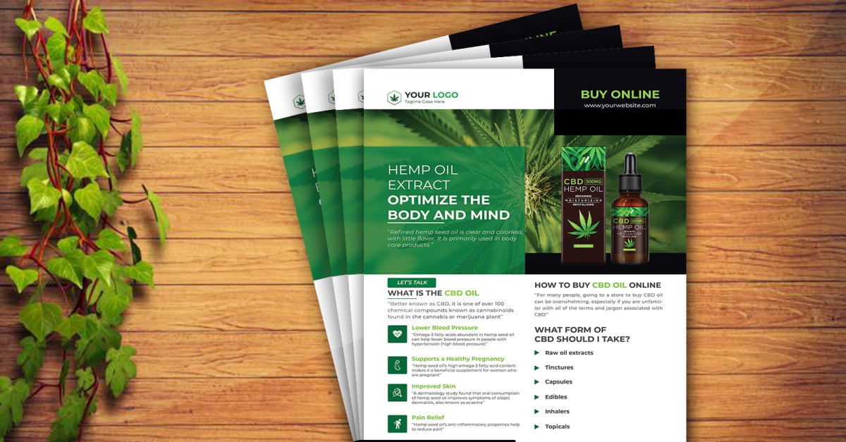 New Hemp Product Flyer Design Template - TemplateMonster