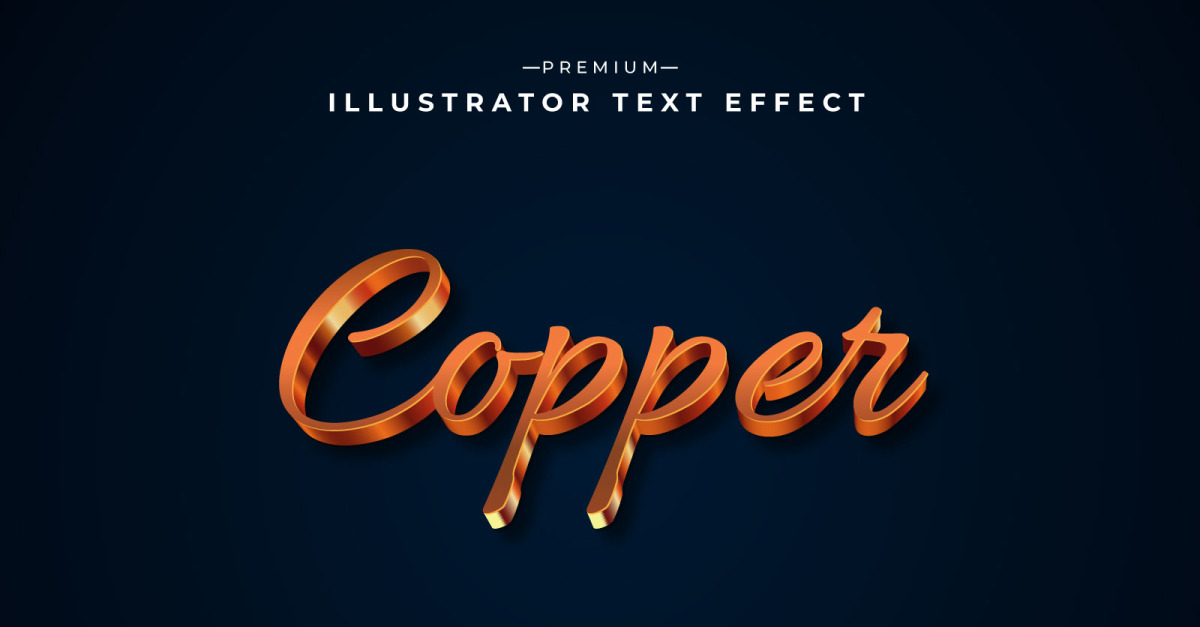 Copper Editable 3d Text Effect or Graphic Style with Metallic Gradient