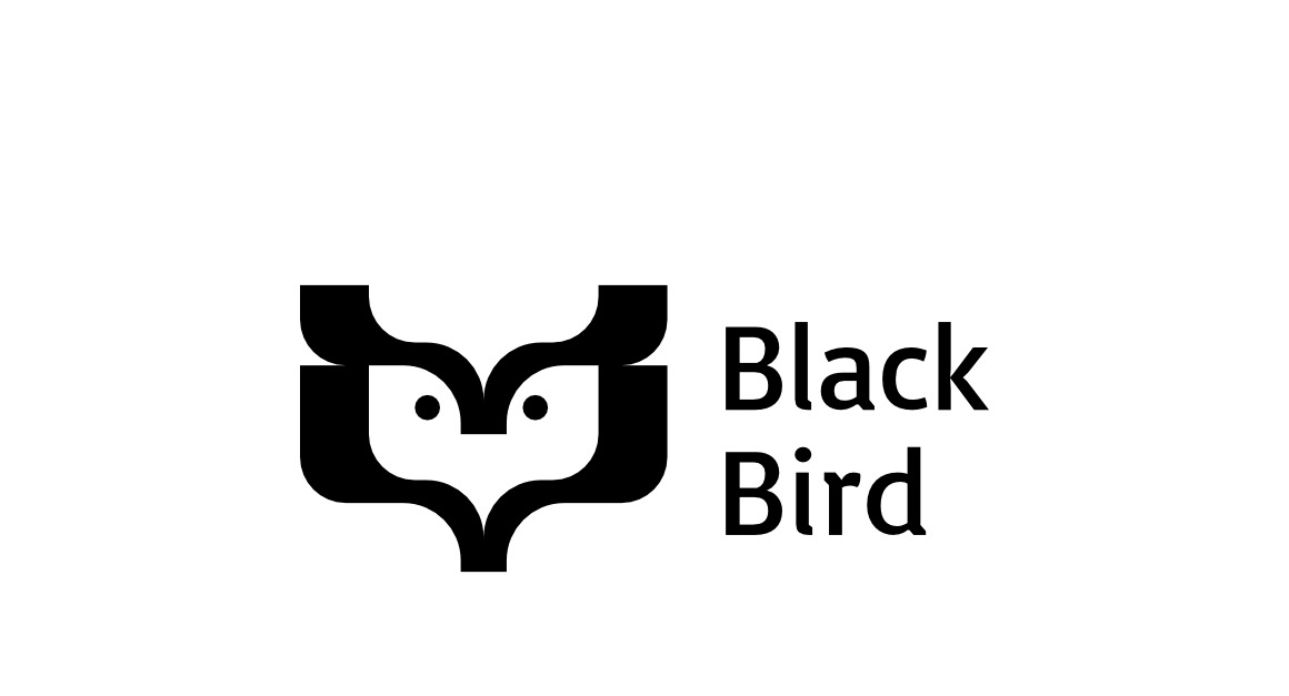 Black Bird Owl Negative Space Logo #208143 - TemplateMonster